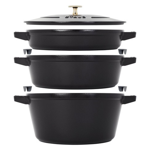 Staub Cast Iron Set 4-pc, Stackable Space-saving Cookware Set, Dutch ...
