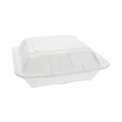 Pactiv Evergreen Vented Foam Hinged Lid Container, Dual Tab Lock, 9.13 X 9 X 3.25, White, 150 ...
