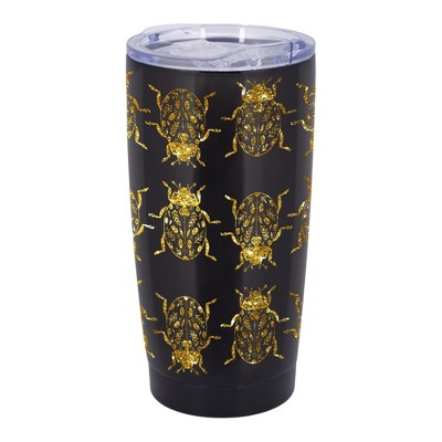 Elanze Designs Floral Beetle Bug Insect Glitter Gold Wrap-Around Design ...