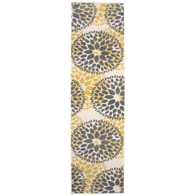 World Rug Gallery Modern Floral Circles Yellow 2' X 7' Runner Rug : Target