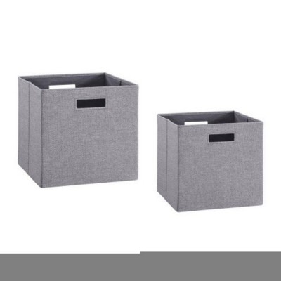 Fabric Storage Cubes With Handles Foldable Storage Bins Cube Set Of 2 ...
