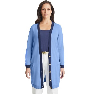 Jessica London Women's Plus Size Tipped Button Front Cardigan - S ...