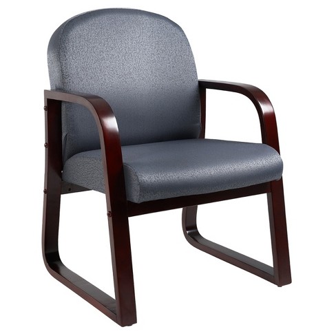 Mahogany Reception Chair Gray - Boss Office Products : Target