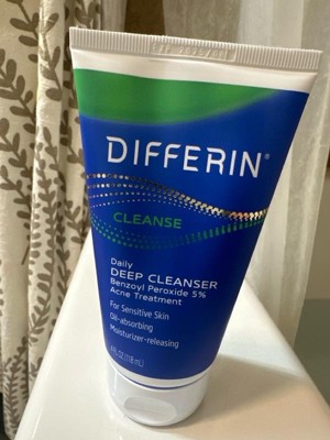 Differin Daily Acne Face Wash Cleanser With Benzoyl Peroxide - 4 Fl Oz ...