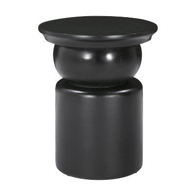 HomeStock 19.7 in.H Side Table, Modern Black Accent Table, Acacia Wood ...