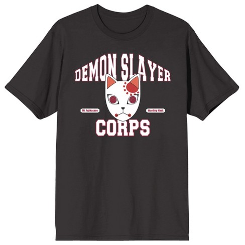 Demon Slayer Corps Tanjiro Mask Crew Neck Short Sleeve Men's Black T ...
