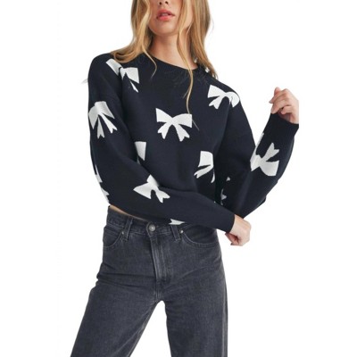Women's Bow Print Sweater - Mable L : Target