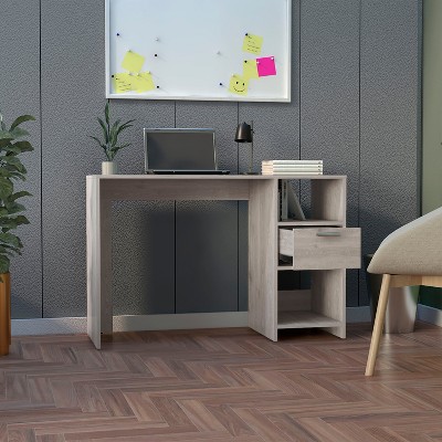 Xiyuyeu Home Office Desk Modern Writing Desk With Drawer And 2 Open ...
