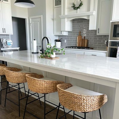 Landis Woven Backed Counter Height Barstool With Cushion - Threshold ...