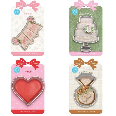 R&m International Wedding Cookie Cutter Set, Stainless Steel, 4 Piece ...