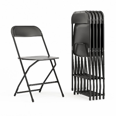 Alamont 6pk Hercules Plastic Folding Chairs Premium Black : Target