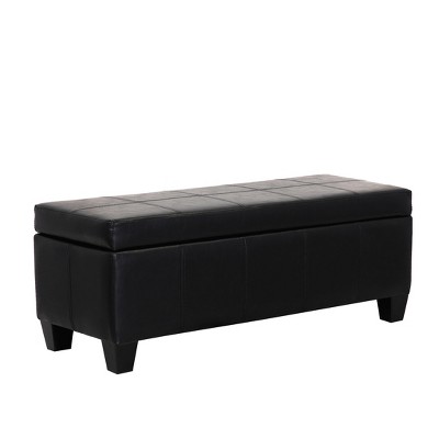 Westintrends 42" Storage Ottoman Bench For Living Room Bedroom, Black ...
