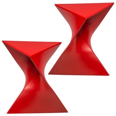 Leisuremod Side Table Accent Triangular Versatile Abs Plastic End Table ...