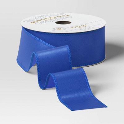 Northlight Glittering Blue Solid Wired Christmas Craft Ribbon 2.5" X 10 ...