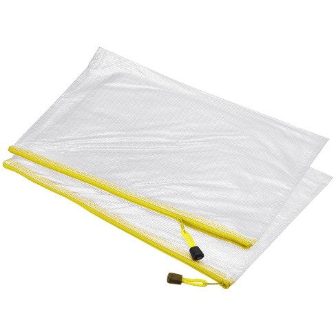 Unique Bargains Mesh Zipper File Pouch Document Folders 12 Pcs Yellow ...