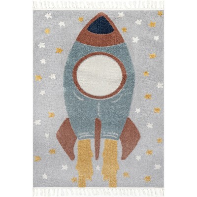 Nuloom Journee Rocket Ship High-low Kids Tasseled Area Rug, 7' 10" X 10 ...