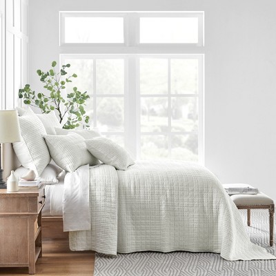 Mills Waffle Cream Bedspread Set - Queen Bedspread And Two Standard ...