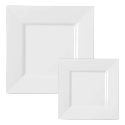 Smarty Had A Party White Square Plastic Plates Dinnerware Value Set ...