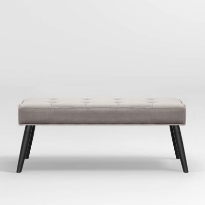 Westintrends Velvet Tufted Bedroom Bench For Living Room & Entryway ...