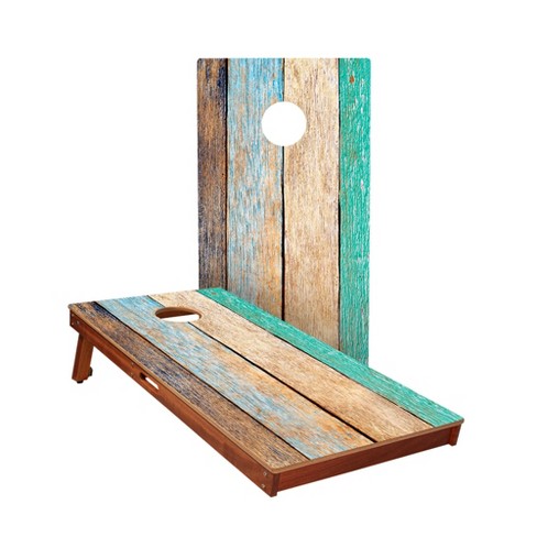 Painted Beach Wood All-weather Cornhole Boards - Aca Sig Pro Series ...