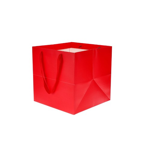 Unique Bargains Paper Gift Bag With Handle Storage Bag 11.9x11.9x11.9 ...