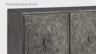 Fair Ridge Console Dark Brown Signature Design By Ashley Exotic Storage Antique Finish Wood Legs Target
