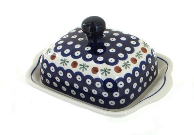 Blue Rose Polish Pottery Nature Square Butter Dish : Target