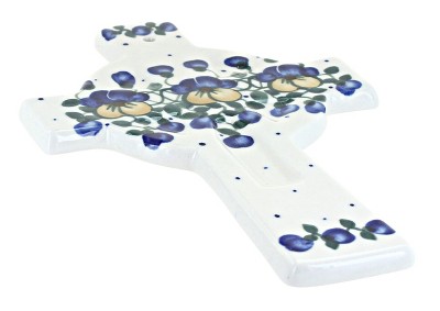 Blue Rose Polish Pottery Blue Tulip Cross : Target