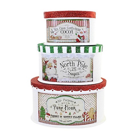4.5 Inch Sweet Tidings Christmas Boxes North Pole Cocoa Flour Sugar ...
