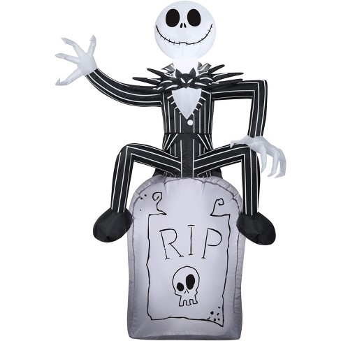 Gemmy Airblown Inflatable Jack Skellington On Tombstone Disney, 3.5 Ft ...