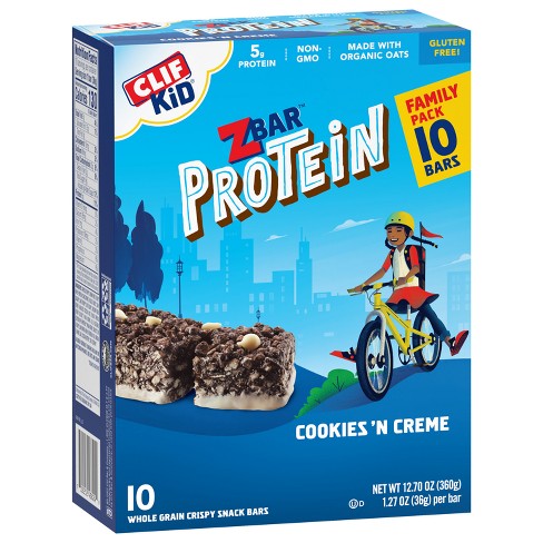 Clif Kid Zbar Protein Cookies 'n Creme Snack Bars - 12.7oz/10ct : Target