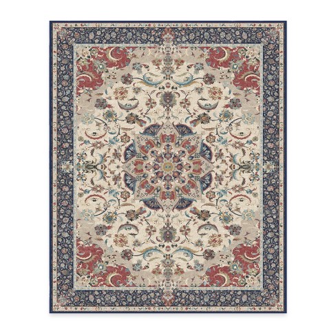 Ruggable Sima Washable Vintage Floral Area Rug - Royal Blue 8'x10 ...