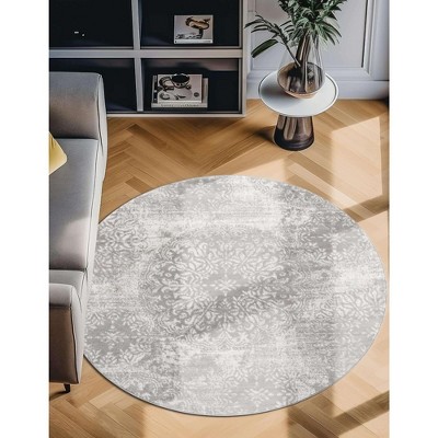 Unique Loom 5' 0 X 5' 0 Sofia Grand Light Gray Area Rug : Target