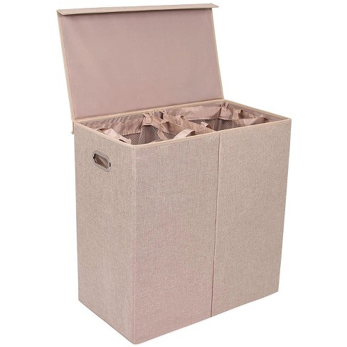 Birdrock Home Double Laundry Hamper With Lid And Removable Liner ...