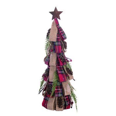 Transpac Fabric 12.6 In. Green Christmas Velvet Tree On Base Set Of 3 ...