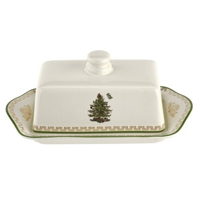 Spode Christmas Tree Gold Covered Butter Dish - 5.25 X 8.25 X 4.25 ...