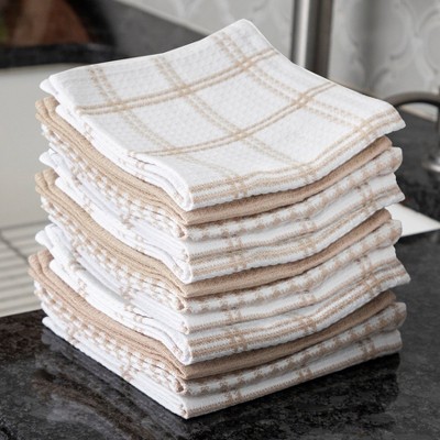 T-fal Coordinating Flat Waffle Weave Dish Cloth, Twelve Pack, Sand : Target