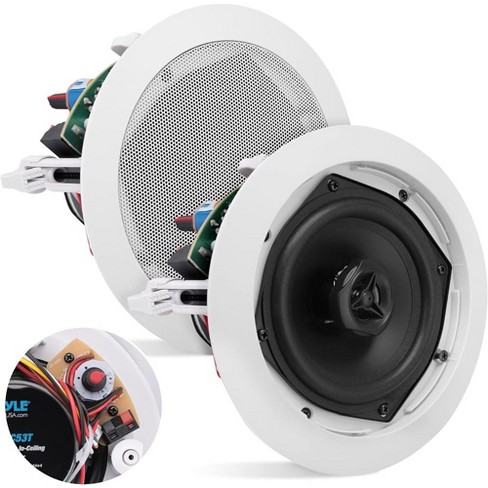 Pyle 5.25" In-wall/ceiling Speakers With 70v Transformer - 2-way, 300w ...