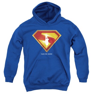 Boys' Superman Take Me Home Shield Hooded Sweatshirt : Target