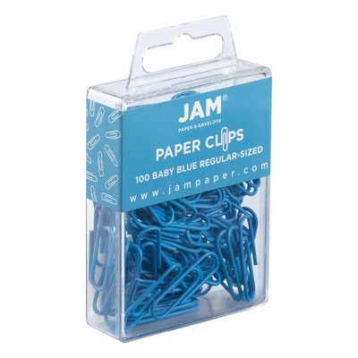 Jam Paper 1" 100pk Colorful Standard Paper Clips - Regular - Light Blue ...