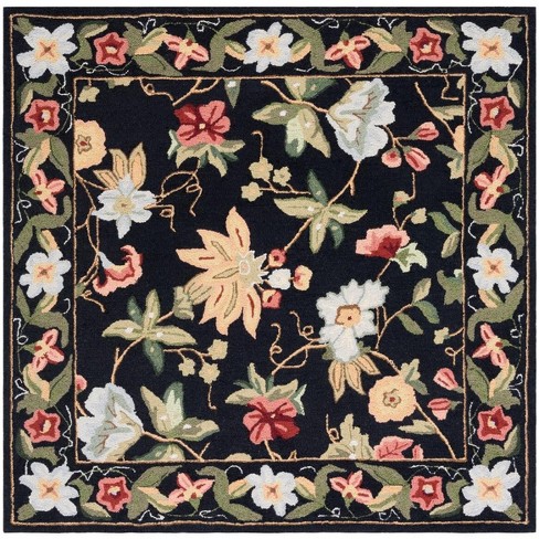 Chelsea Hk311 Hand Hooked Area Rug - Black - 8'x8' - Safavieh. : Target