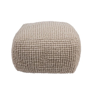 Branchville Square Pouf Cream Boucle - Threshold™: Transitional Style ...