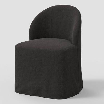 Kay Slipcovered Dining Chair In Performance Textured Weave Wheat ...