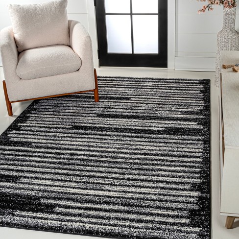 Jonathan Y Khalil Modern Berber Stripe Black/cream 8 Ft. X 10 Ft. Area ...