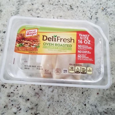 Oscar Mayer Deli Fresh Oven Roasted Turkey Breast Sliced Lunch Meat ...