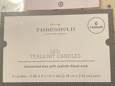 6pk Led Tealight Flameless Black Wick Candle Cream - Threshold™ : Target