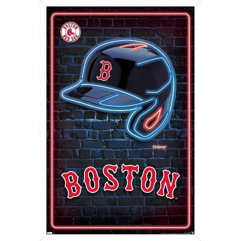 Trends International Mlb Boston Red Sox - Neon Helmet 23 Framed Wall ...