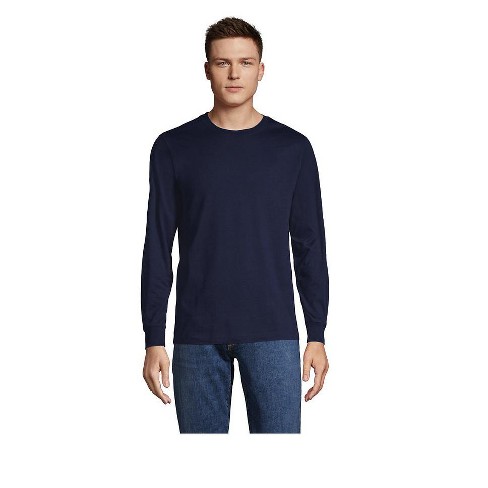 Lands' End Men's Tall Super-t Long Sleeve T-shirt - Medium Tall - Radiant Navy : Target