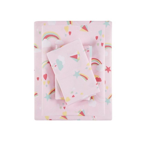 Livn Co. Wrinkle-free Novelty Printed Microfiber Sheet Set, Rainbow ...