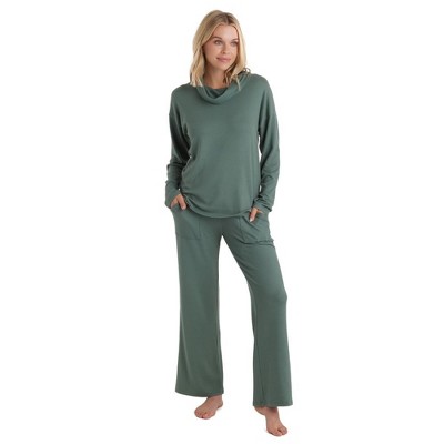 Softies Ultra-dream Cowl Neck Lounge Set Dusty Green : Target